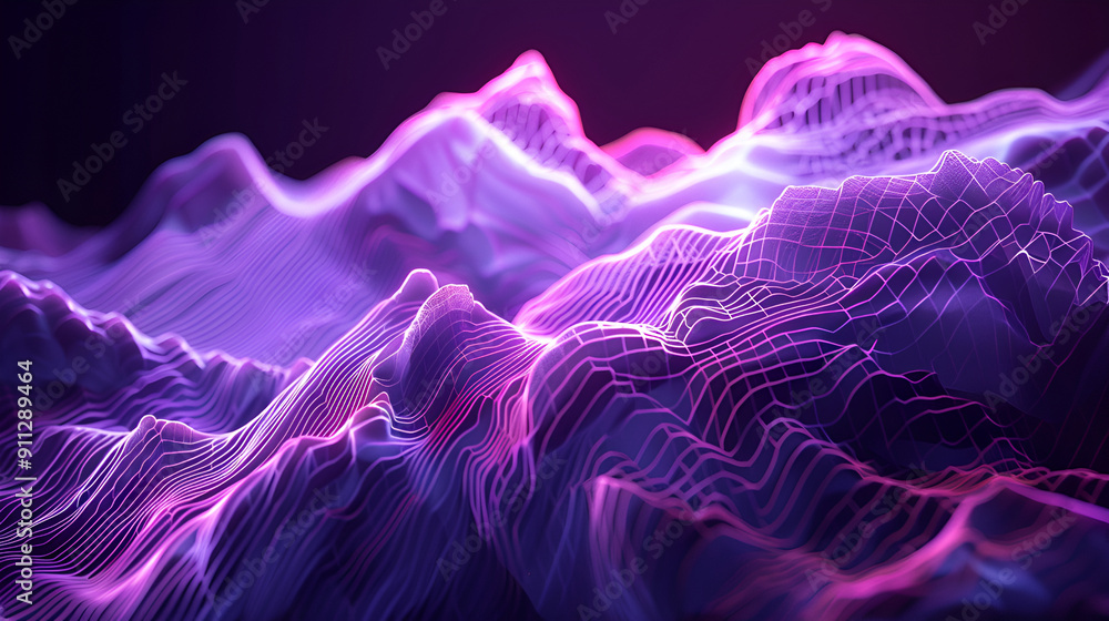Neon colour purple lines on black background ,effortlessly purple smoke ...