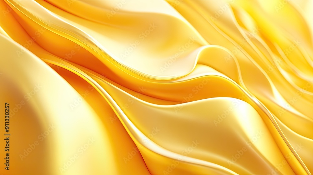 Fresh 3D golden yellow background with soft hues and smooth textures ...
