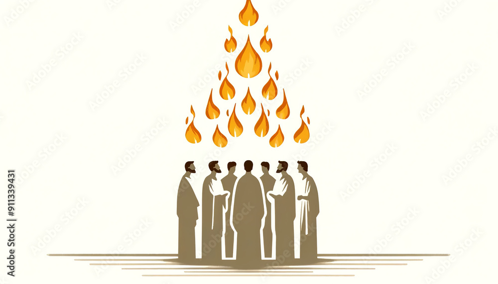 Descent of the Holy Spirit in the form of tongues of fire on the ...