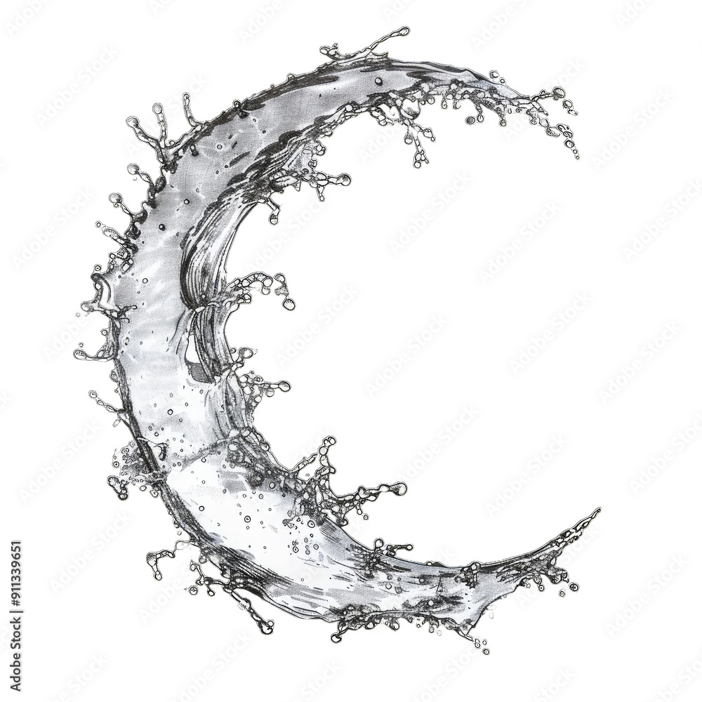 Crescent Moon Splash Isolated PNG Images for Design Projects Stock ...