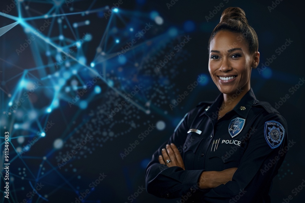 Police Officer Interaction: A high-resolution image of a police officer ...