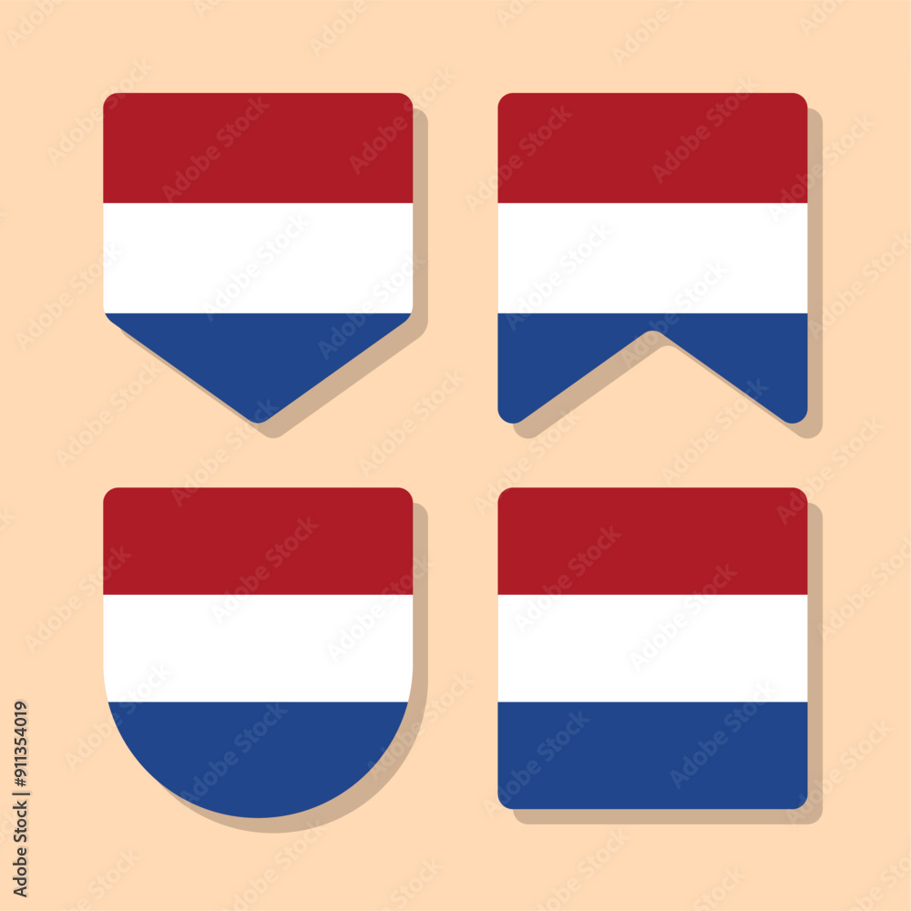 Netherlands flag with various shapes vector eps for design element ...