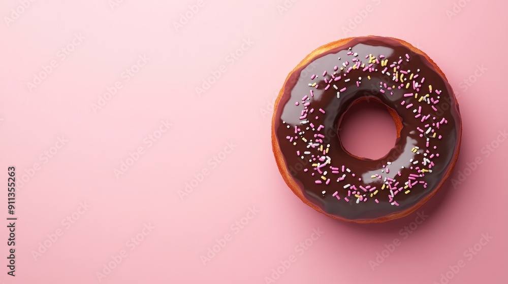 Detailed top view of a chocolate donut, showing the rich glaze and ...
