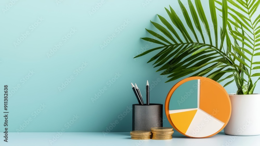 Investment portfolio report with pie charts showing expense ...