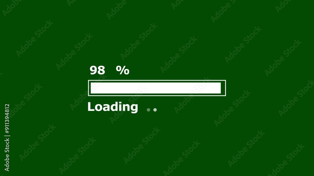Progress bar animation, loading buffer progress bar, 100% percent ...