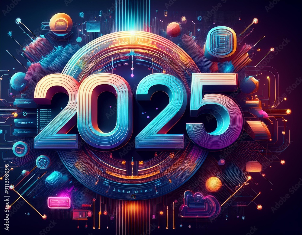 -2025- as part of an office wall art installation Stock Illustration ...