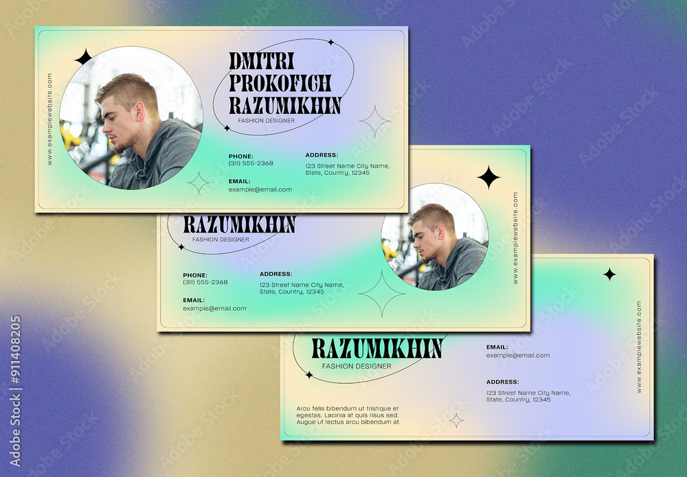 Multicolored Gradient Email Signature Stock Template | Adobe Stock