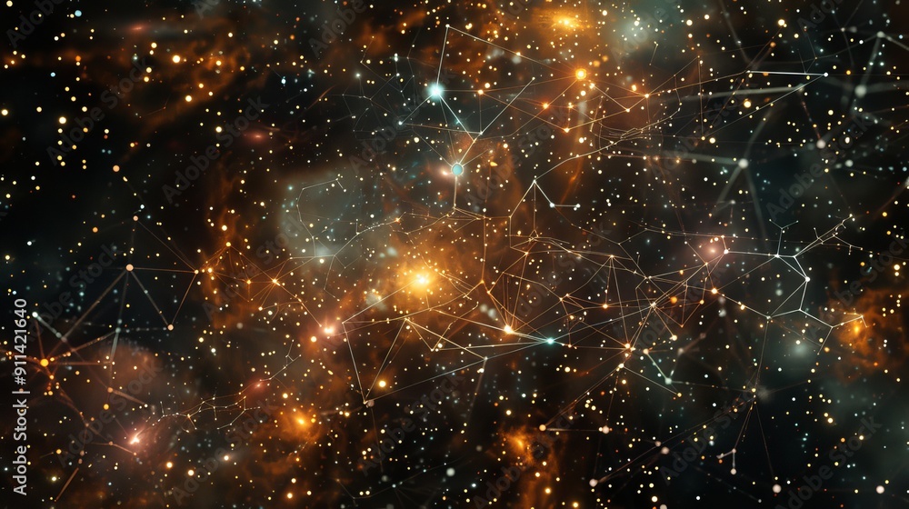 This image of a decentralized network galaxy shows isolated nodes ...