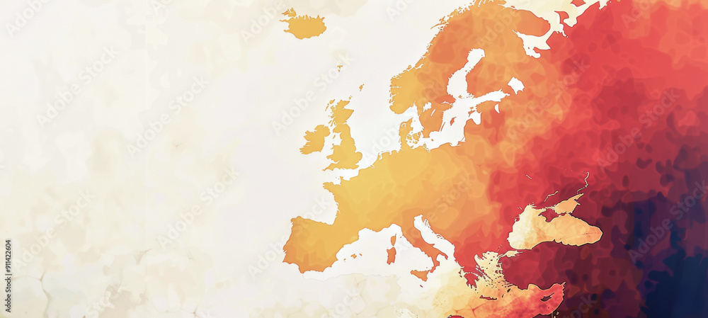 Map of Europe showing temperature variations due to the global heat ...