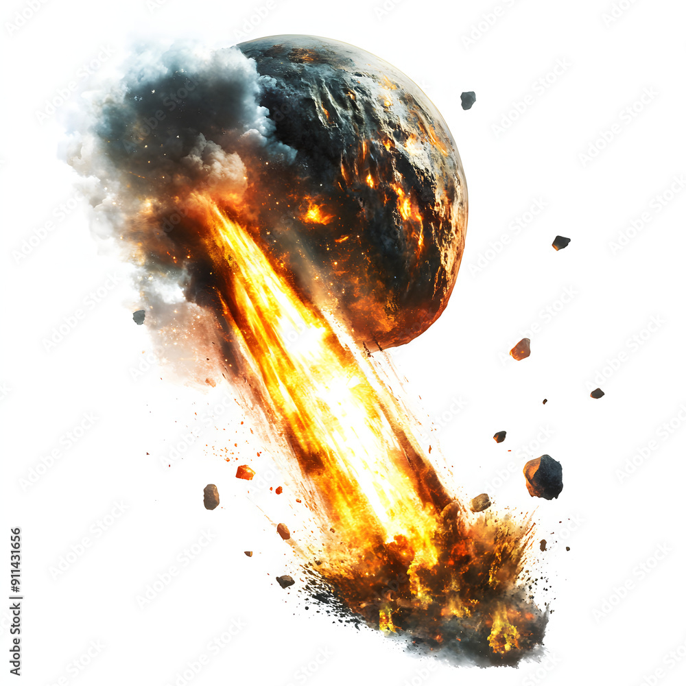 asteroid meteor comet striking earth causing an apocalyptic catastrophe of unimaginable scale ...