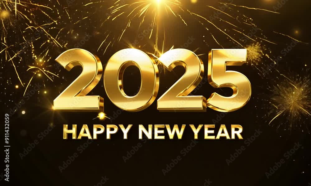 Happy new year 2025, new year, 2025, text animation4k, 2025 happy new ...