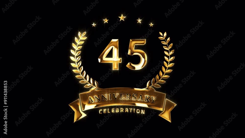 45th Anniversary Celebration. Happy 45 Years Anniversary Animation in ...