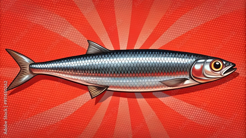 Silver Screen Anchovy: A Pop Art Take on Seafood Glamour AI Generated ...