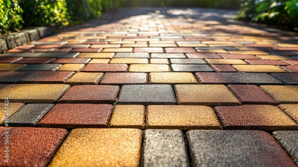 Brick block paving on a patio, showcasing the decorative and functional ...