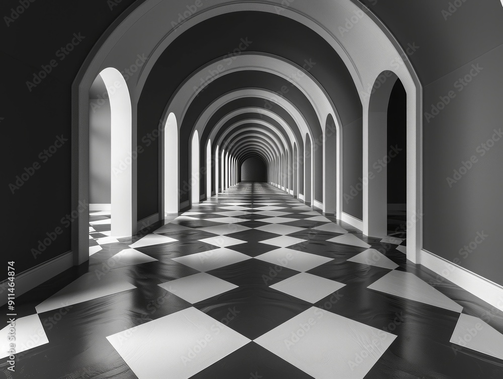 Architectural Perspective of a Gothic Cathedral's Walkway, Key Features ...