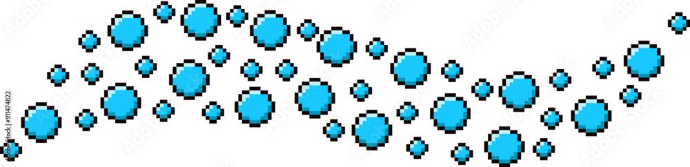 Pixel art y2k soap bubble swoosh in the mood of 90s aesthetics. Vector ...