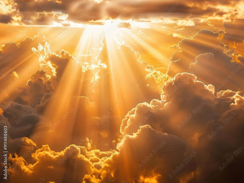 Beautiful sky background. God light in heaven symbolizing divine ...