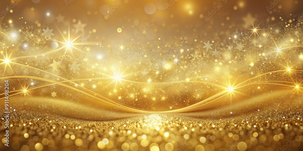 Magical seamless gold background with waves of gold, glitter, and ...