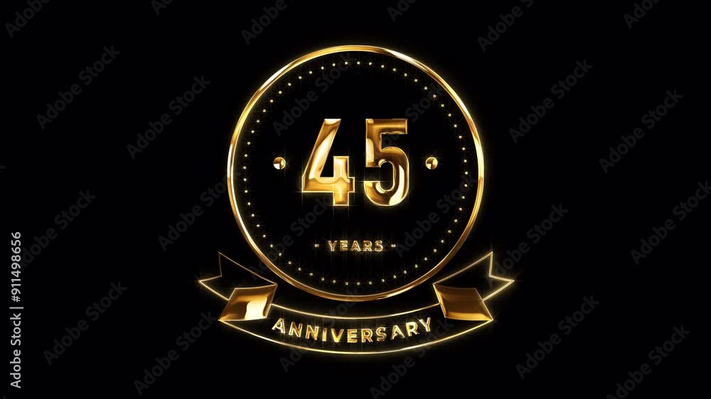 45th Anniversary Celebration. Happy 45 Years Anniversary Animation in ...