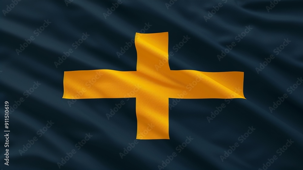 This modern, minimalist design of the Swedish flag features clean lines ...
