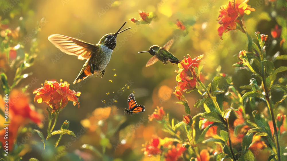 Include elements that show the interaction between plants and ...