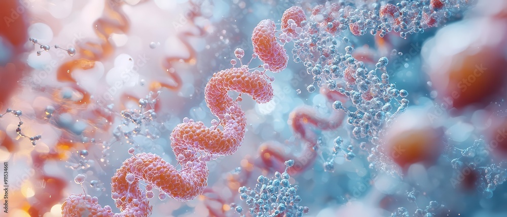 Scientific illustration of molecular biology and genetic engineering ...