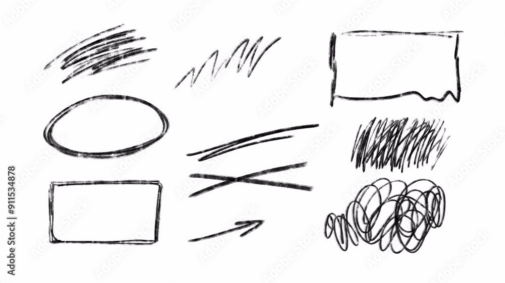 A Set of circles and line art: Hand-drawn animation of a street ...