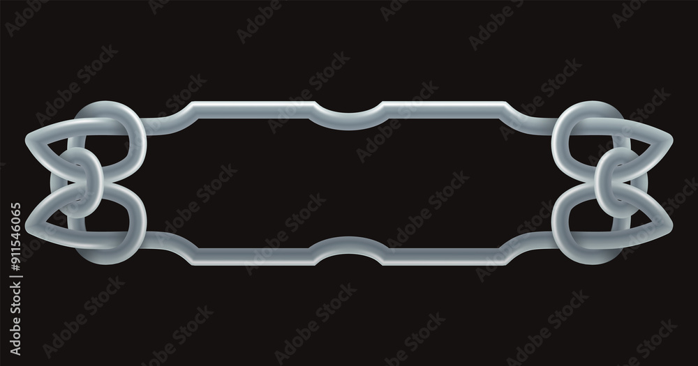 Frame medieval game ui. Metallic title banner or decorative border ...