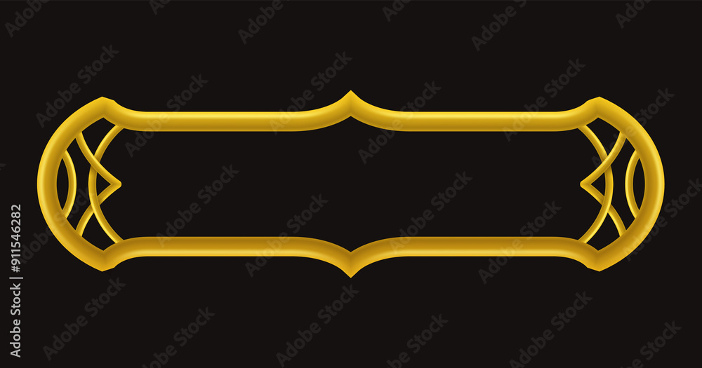 Frame medieval game ui. Metallic title banner or decorative border ...