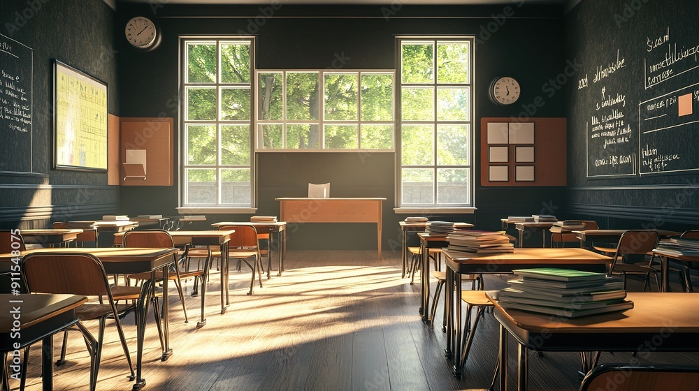 Hyper-realistic 3D rendering of a back-to-school concept highlighting a ...