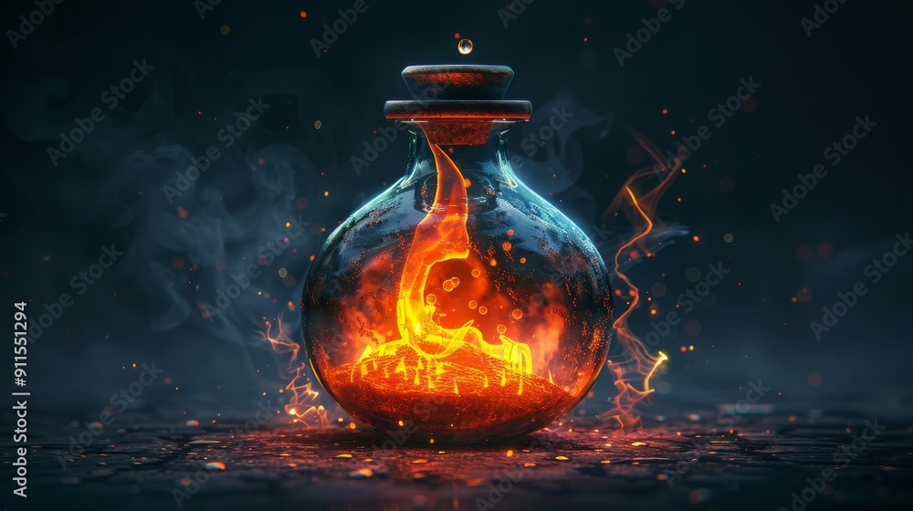 realistic potion bottle artwork , fantasy potion bottle concept art ...