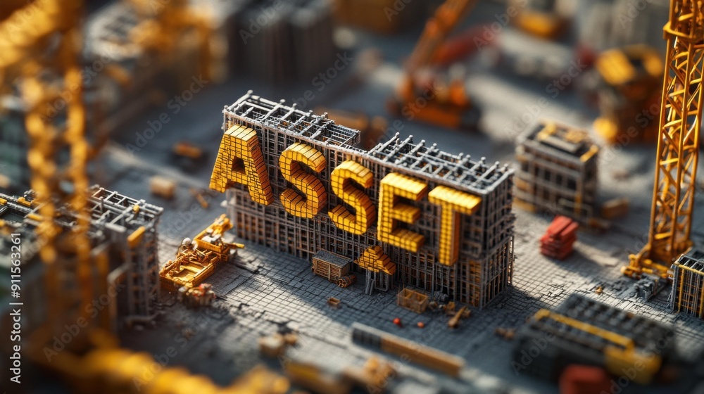 Miniature Construction Site: Building the Foundation of Assets Stock ...
