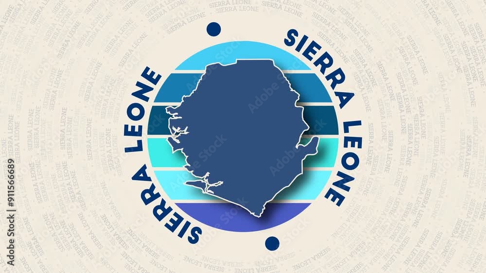Sierra Leone logo intro. Badge with the circular name and map of ...