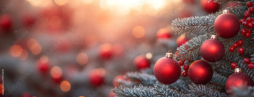 Christmas wallpaper facebook cover background with Christmas balls ...