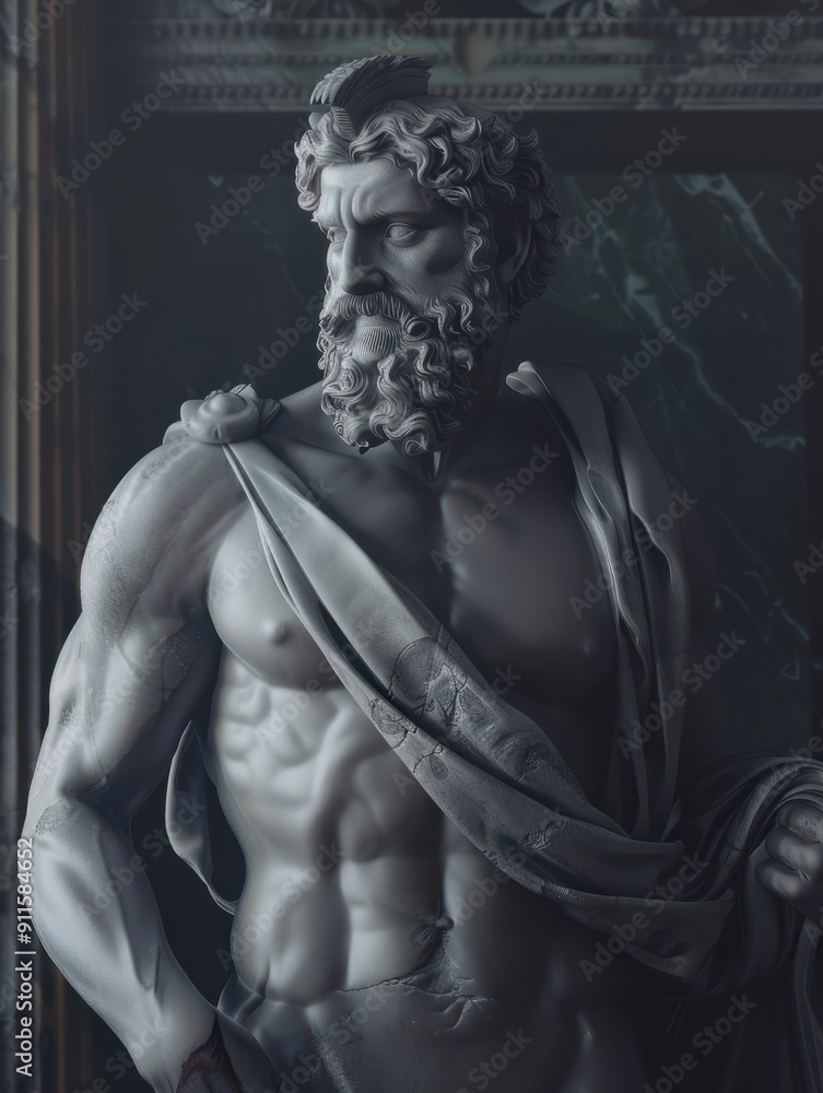 Artistic portrayal of Zeus statue at Olympia. Generative AI Stock Photo ...