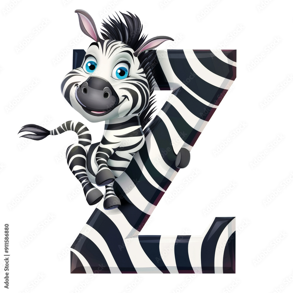 Alphabet letter Z for cute zebra on transparent png background. Clip ...