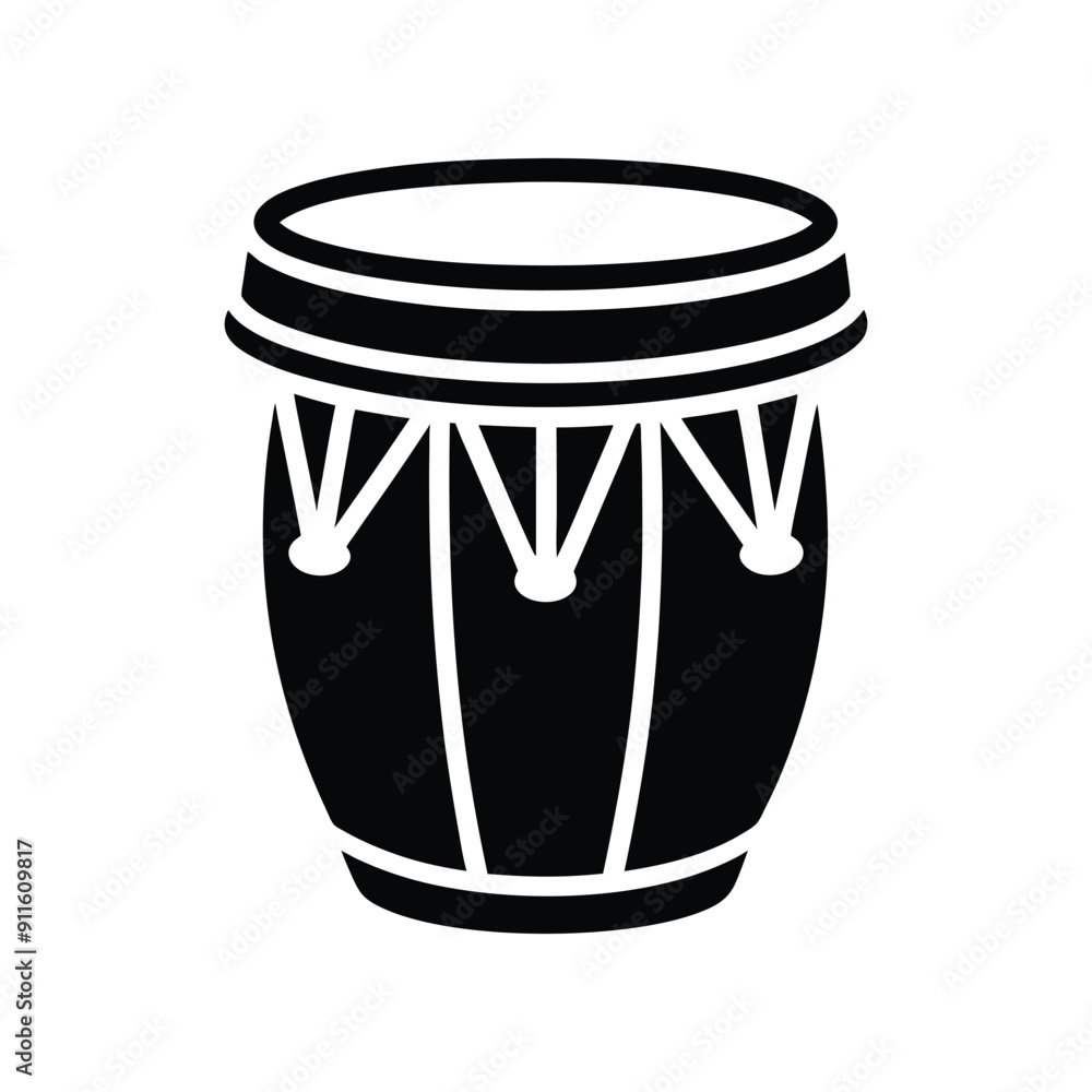Conga drum flat web icon,Conga logo design. Percussion instrument ...