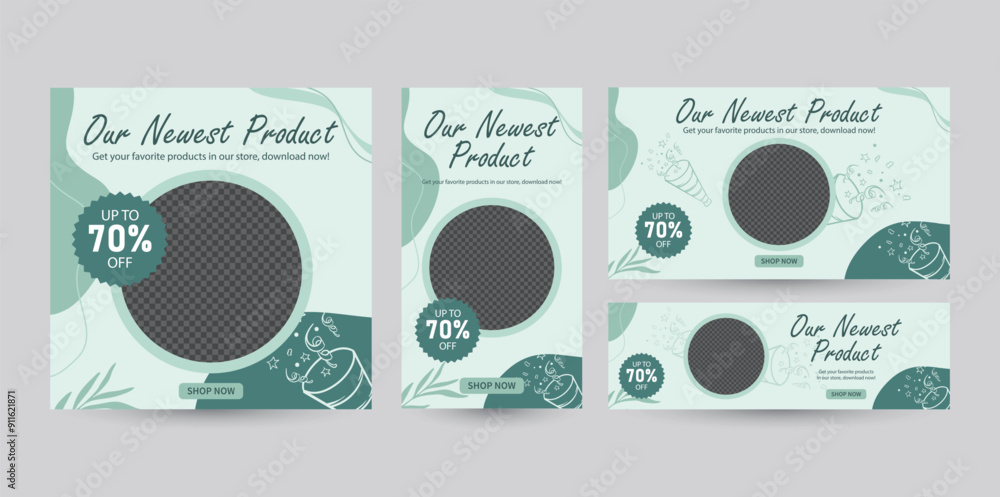 Vetor de Set of social media template designs with various ratio ...