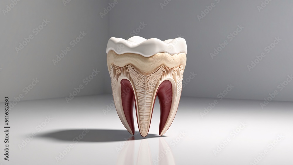 Detailed 3D model of a tooth, this design can be used for educational ...