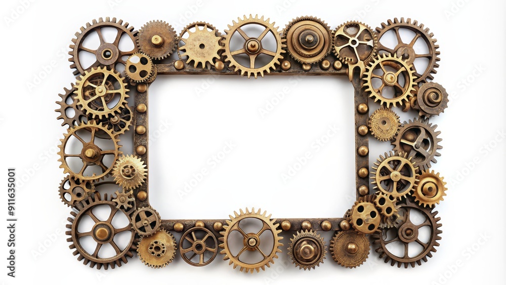 Steampunk Gear Frame A Composition of Cogs and Wheels, Steampunk , Gear ...