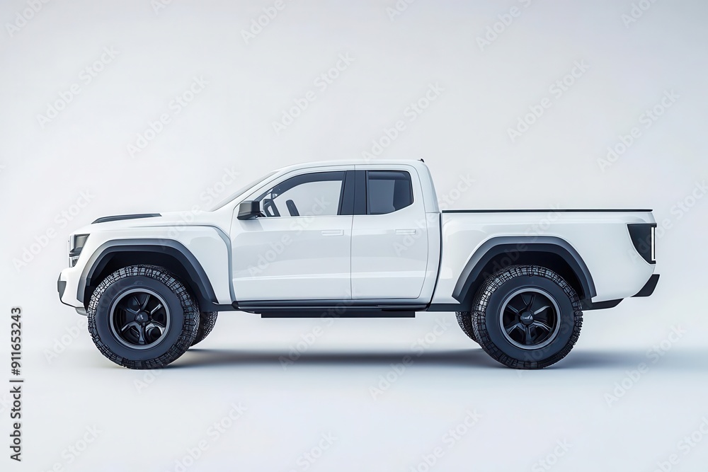 sleek white pickup truck with clean lines and modern design isolated on ...