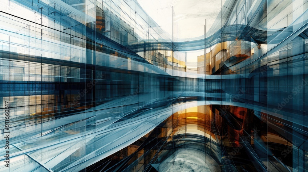 Mysterious structure in abstract science fiction style. Colorful color ...