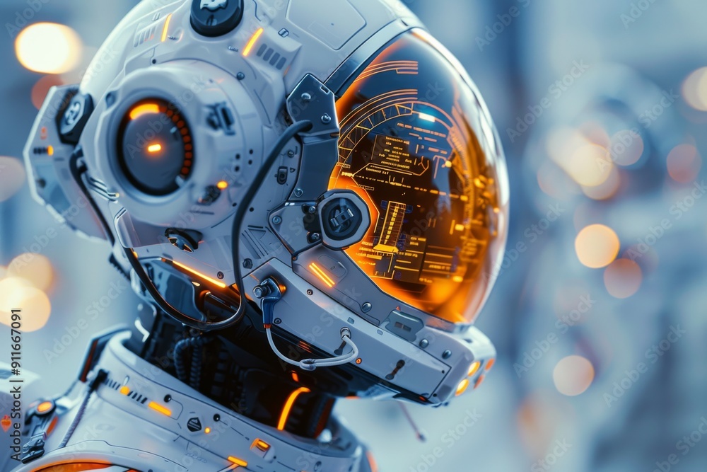 A futuristic soldier equipped with advanced biometric monitoring ...