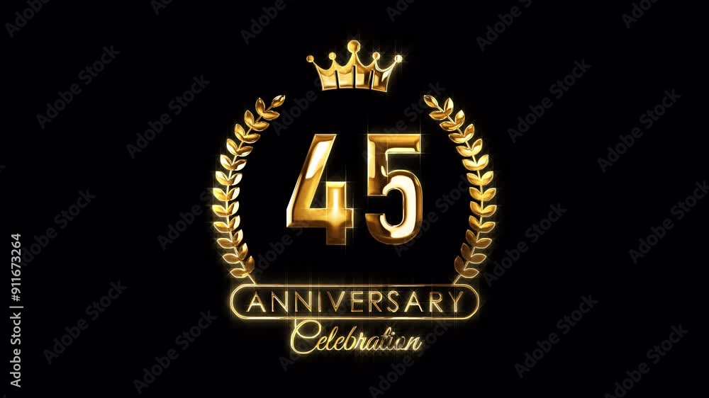 45th Anniversary Celebration. Happy 45 Years Anniversary Animation in ...