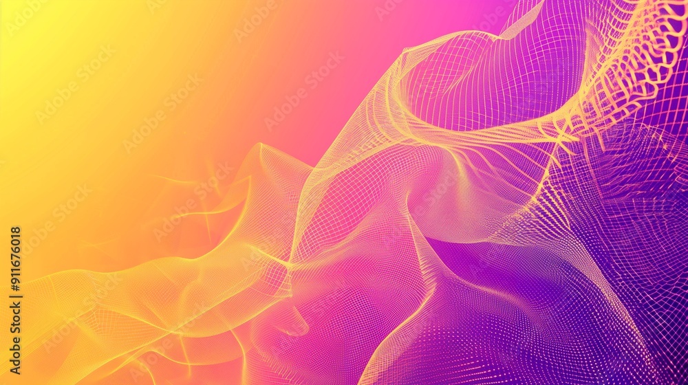 a high-tech background with a digital mesh network design in Lemon ...