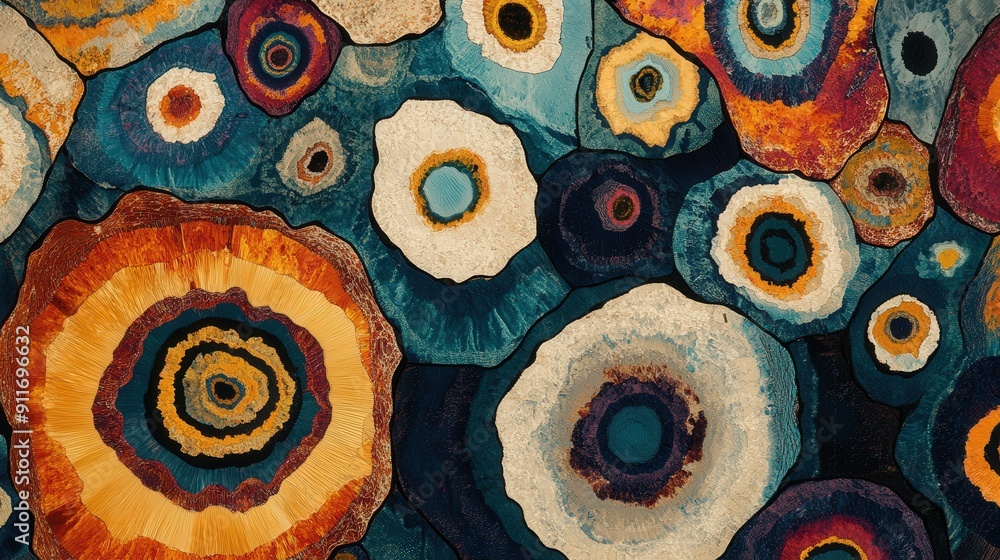 Richly textured organic pattern with a dazzling color palette ...