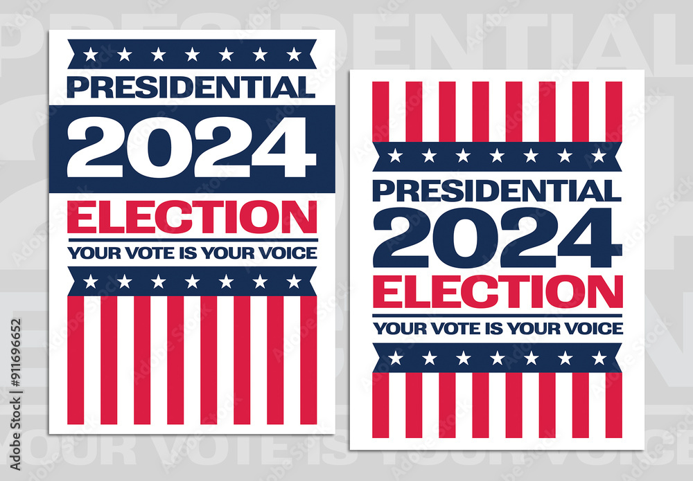 Posters Layout Design for US Presidential Election Campaign 2024 Stock ...