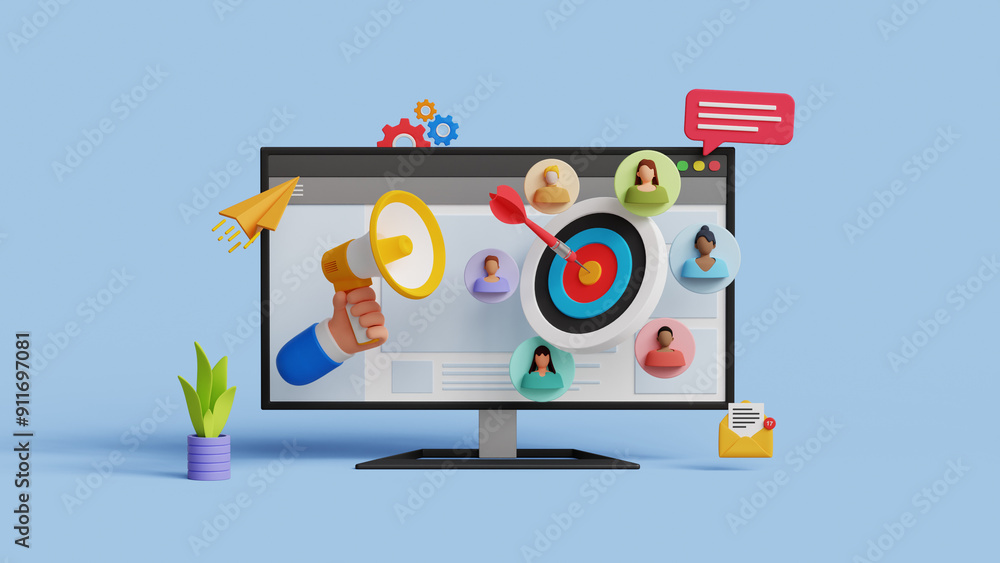 CRM, Customer relationship management concept. Customer target concept ...