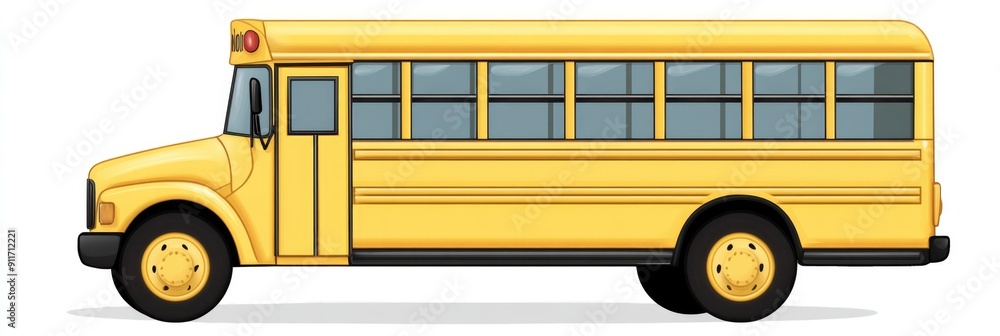 School Bus Clip Art. Transportation Vehicle Clipart with Cute School ...