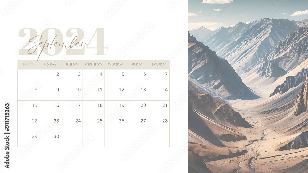 September 2024 Calendar. Resolution, strategy, solution, goal, business ...